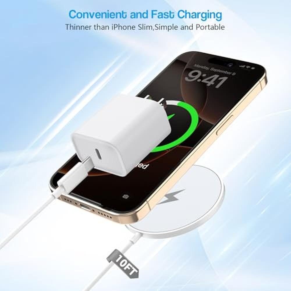 10FT Magnetic Wireless Charger,15W Fast Apple Mag-Safe Charger for iPh ...