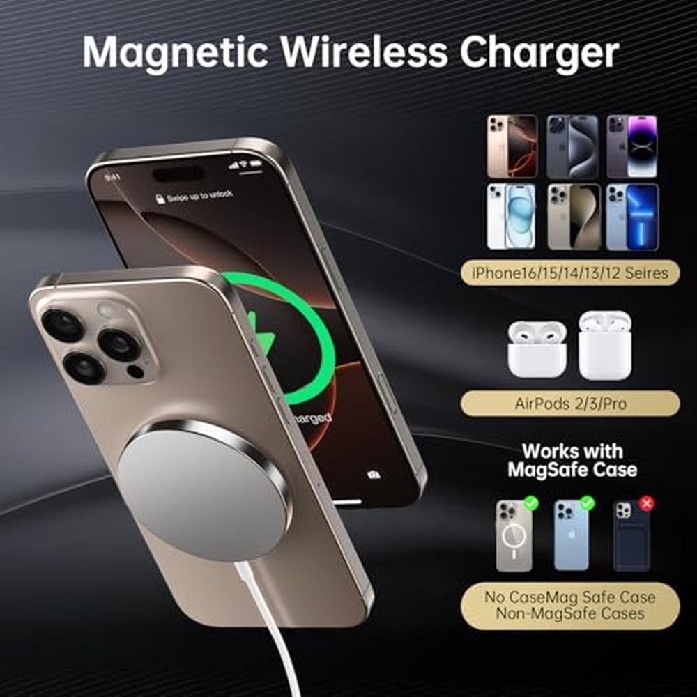 2025 Latest Magnetic Wireless Charger for iPhone:Mag-Safe Charger Fast ...