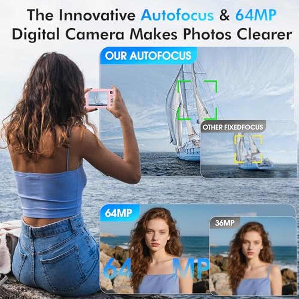 Camera Digital | 4K 64MP Autofocus Vlogging Camera with Dual Lens 16X ...