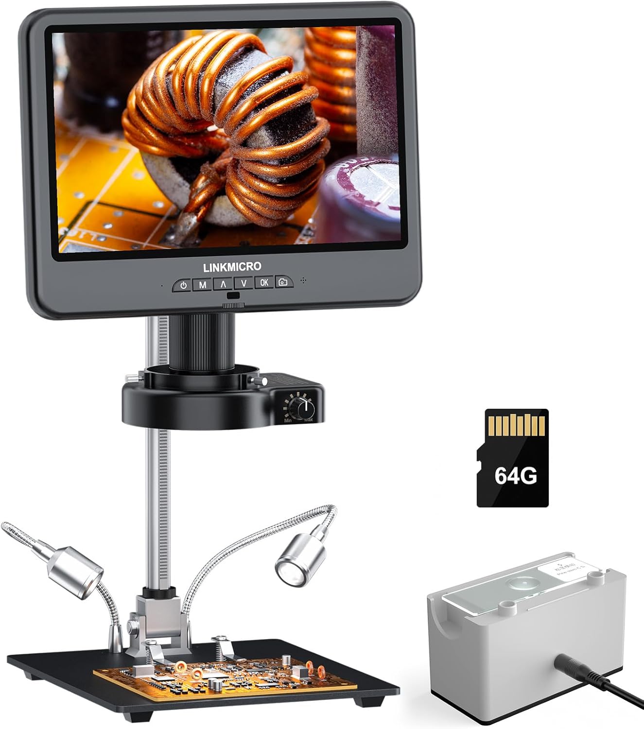 4K 30FPS 10.1'' HDMI Digital Microscope with Screen for Soldering LM20 ...