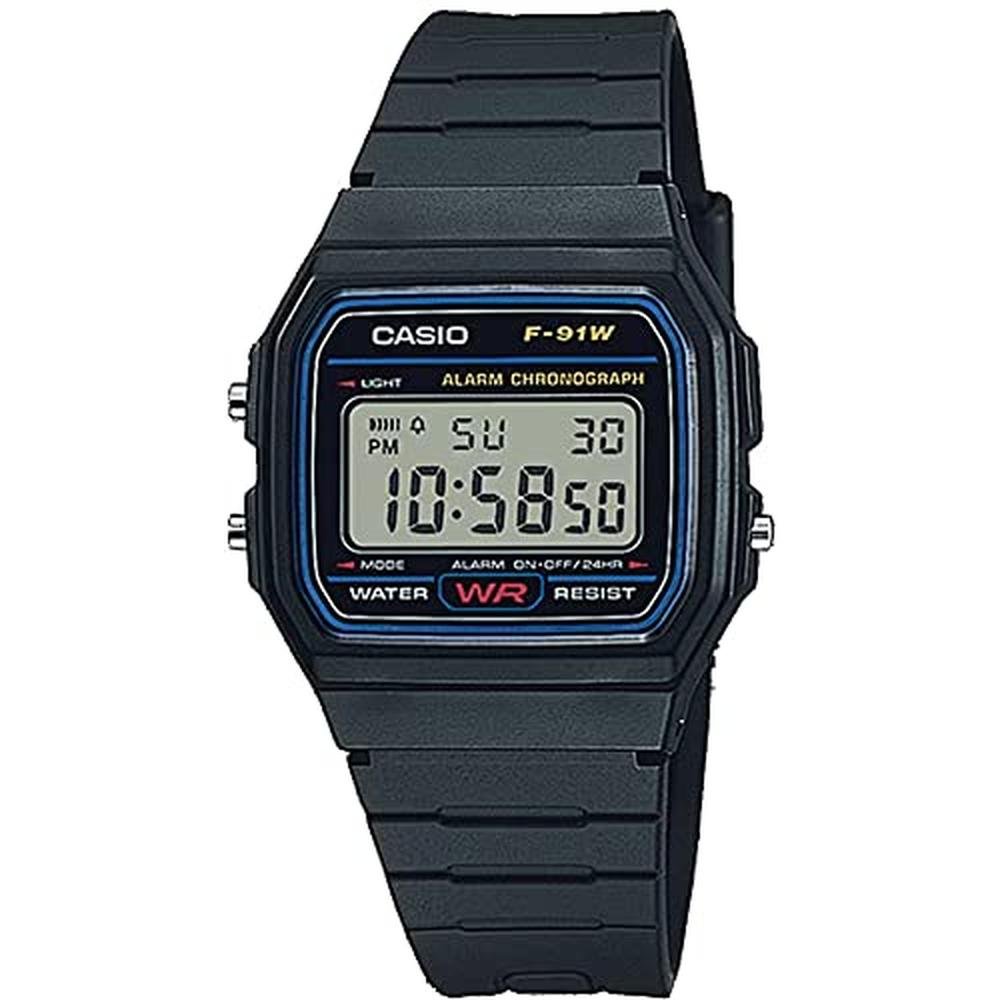 Casio F91W-1 Digital Alarm Sports Men's Watch | Water Resistant | Long ...