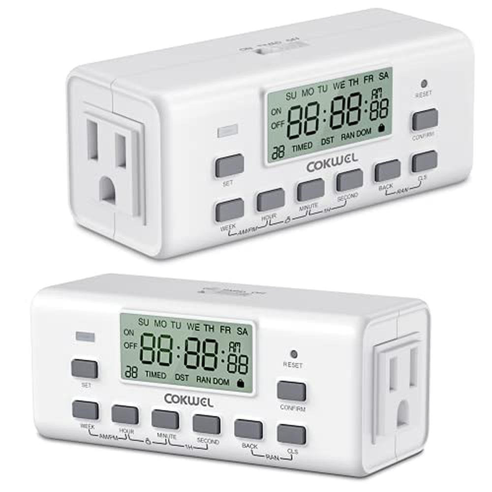 Smart Home Automation | COKWEL 7-Day Programmable Timer Switch - 2 Pack ...