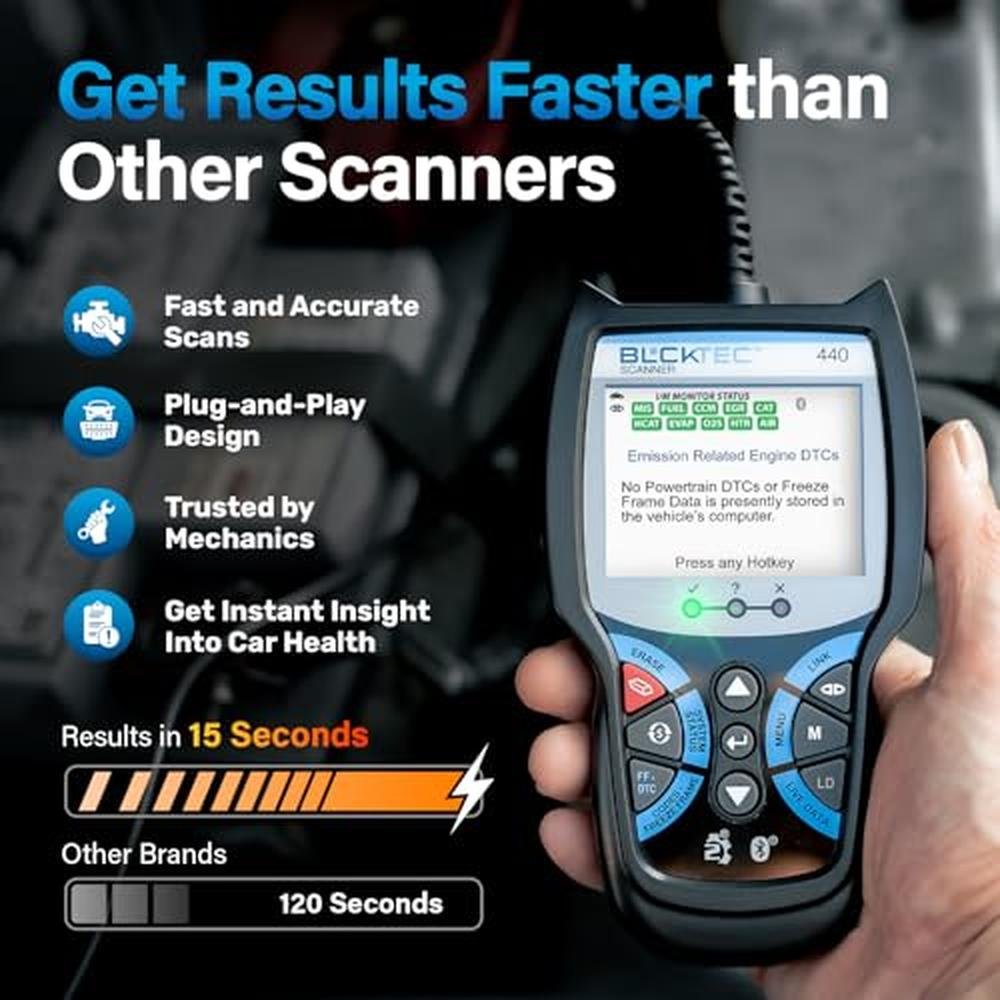 BLCKTEC 440 Bluetooth OBD2 Scanner Diagnostic Tool - Car Code Reader a ...