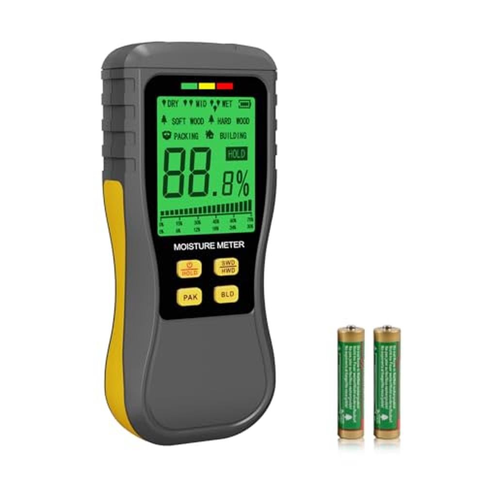 Moisture Pinless Meter | Premium Digital Wood Moisture Tester | Non ...