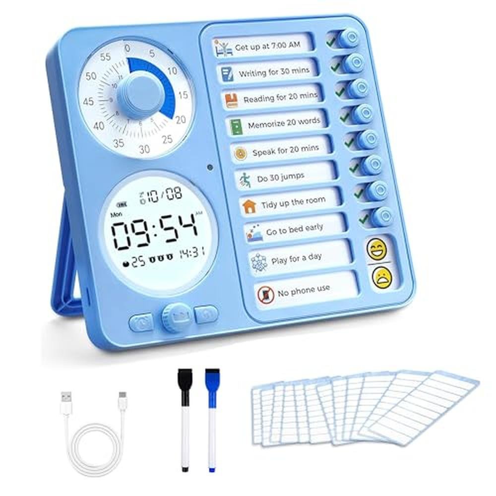 3-in-1 Visual Timer Task Timer with Chore Chart Board, ADHD Tool for K ...