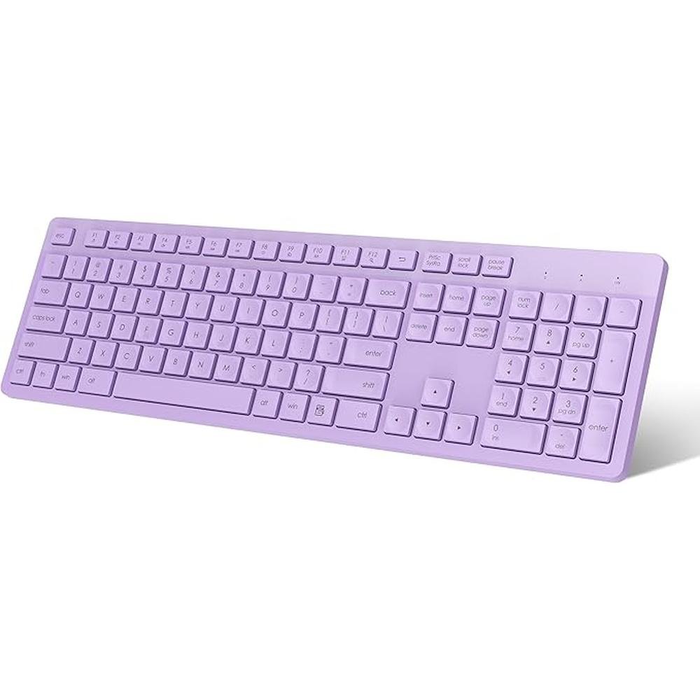 Keyboard Computer | Leadsail Purple Wireless Keyboard 2.4GHz Full-Size ...