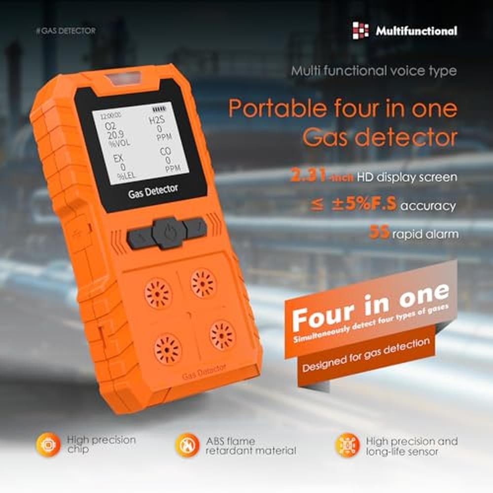 XLA Alert Portable 4 Gas Monitor Multi Gas DetectorPortable Gas Detect ...