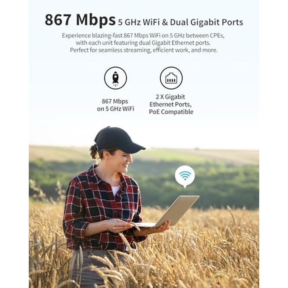 Bridge Point | BrosTrend 5KM WiFi Bridge Wireless Bridge Point-to-Point Outdoor Long Range PTP ...