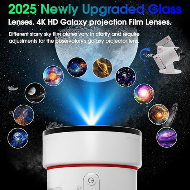Galaxy Projector Upgraded | HD Star Projector Lens | 10 Realistic Nebu ...