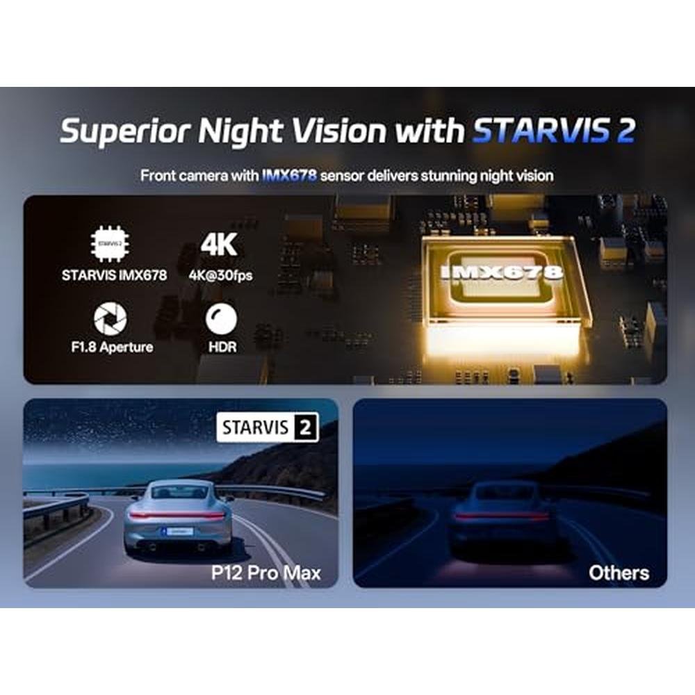 Mirror Rear View Camera | Pelsee P12 Pro Max 4K+2.5K | Advanced ADAS and BSD – Blumaple LLP