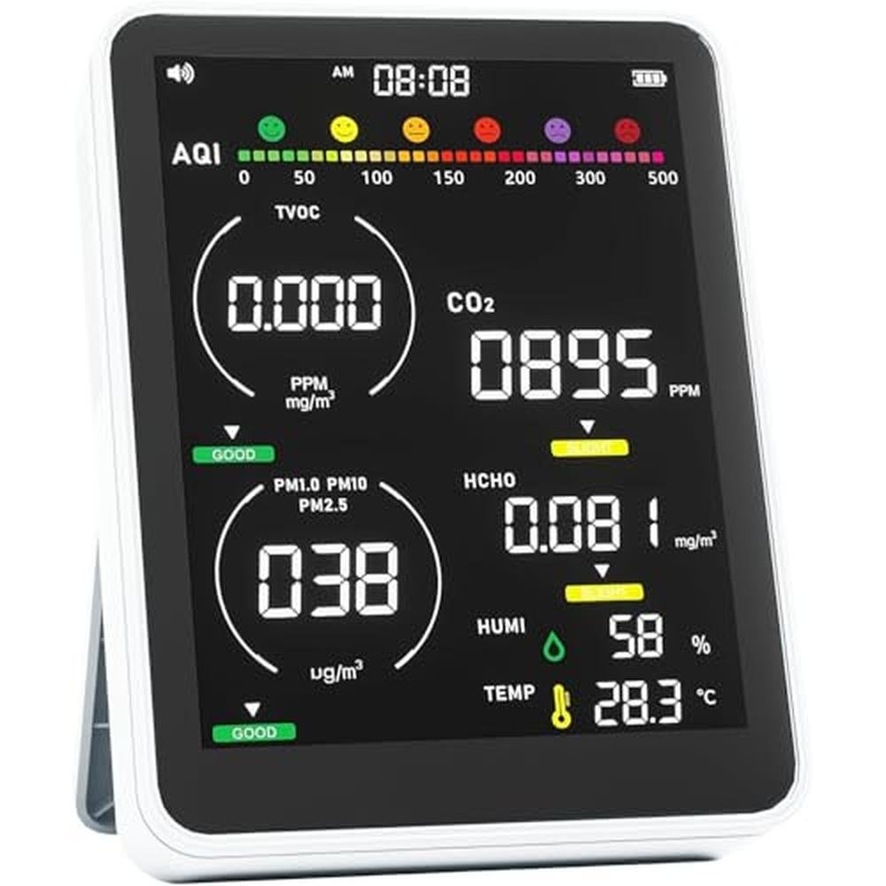 Air Quality Monitor Indoor,13-in-1 Smart Air Quality Tester with PM 2 ...