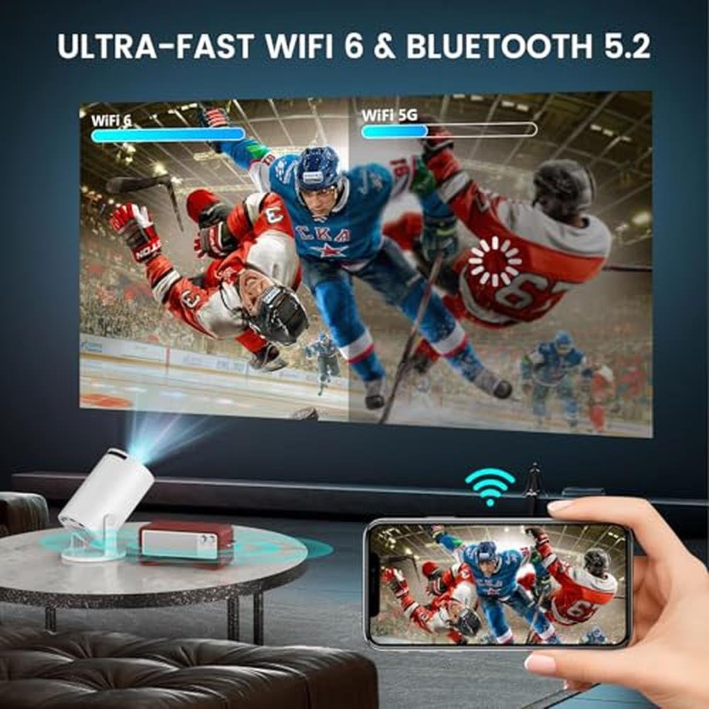 ENUOSUMA Super Mini Projector with WIFI 6 and Bluetooth, 4K 1080P Supp ...