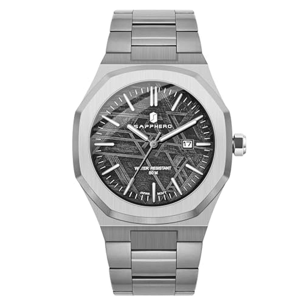 SAPPHERO Men Watches Octagonal Stainless Steel Quartz Fashion Business ...