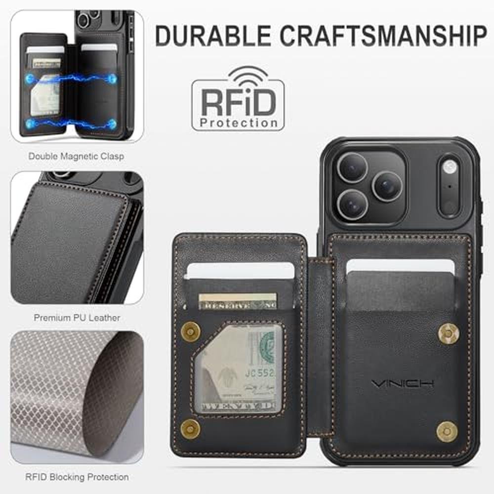 Vinich iPhone Case | Premium Wallet Case with Card Holder, RFID Blocki ...
