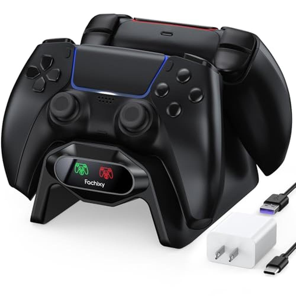 Fachixy Controller Charger for PS5, with 2-Hour Fast Charging chip, Pl ...