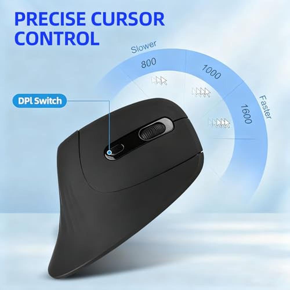 Ergonomic Mouse, Rechargeable Vertical Wireless Mouse with 2.4G USB ...