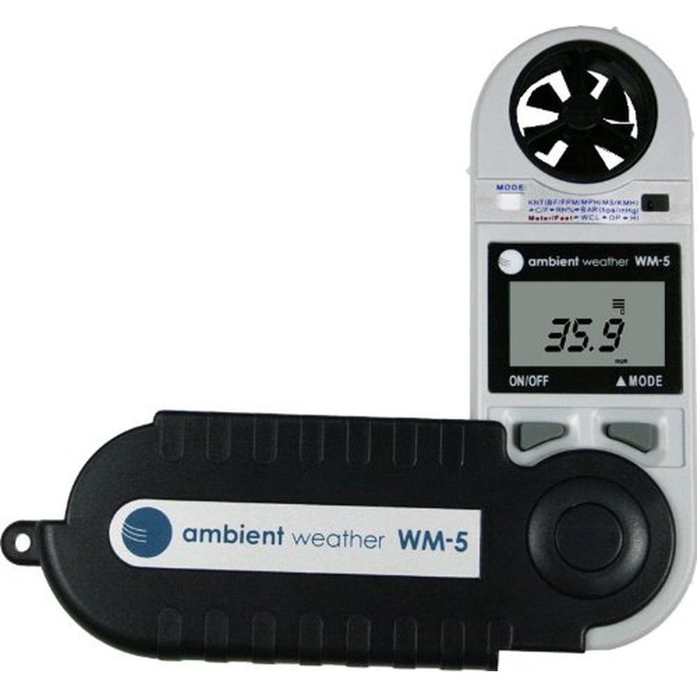 Ambient Weather WM-5 Handheld Weather Meter w/Windspeed, Temperature ...