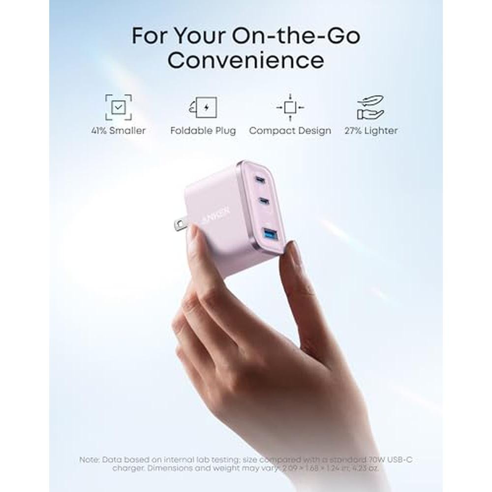 Charger Anker | Anker Nano Charger 70W Output 3-Port USB-C | Ultra-Fast ...