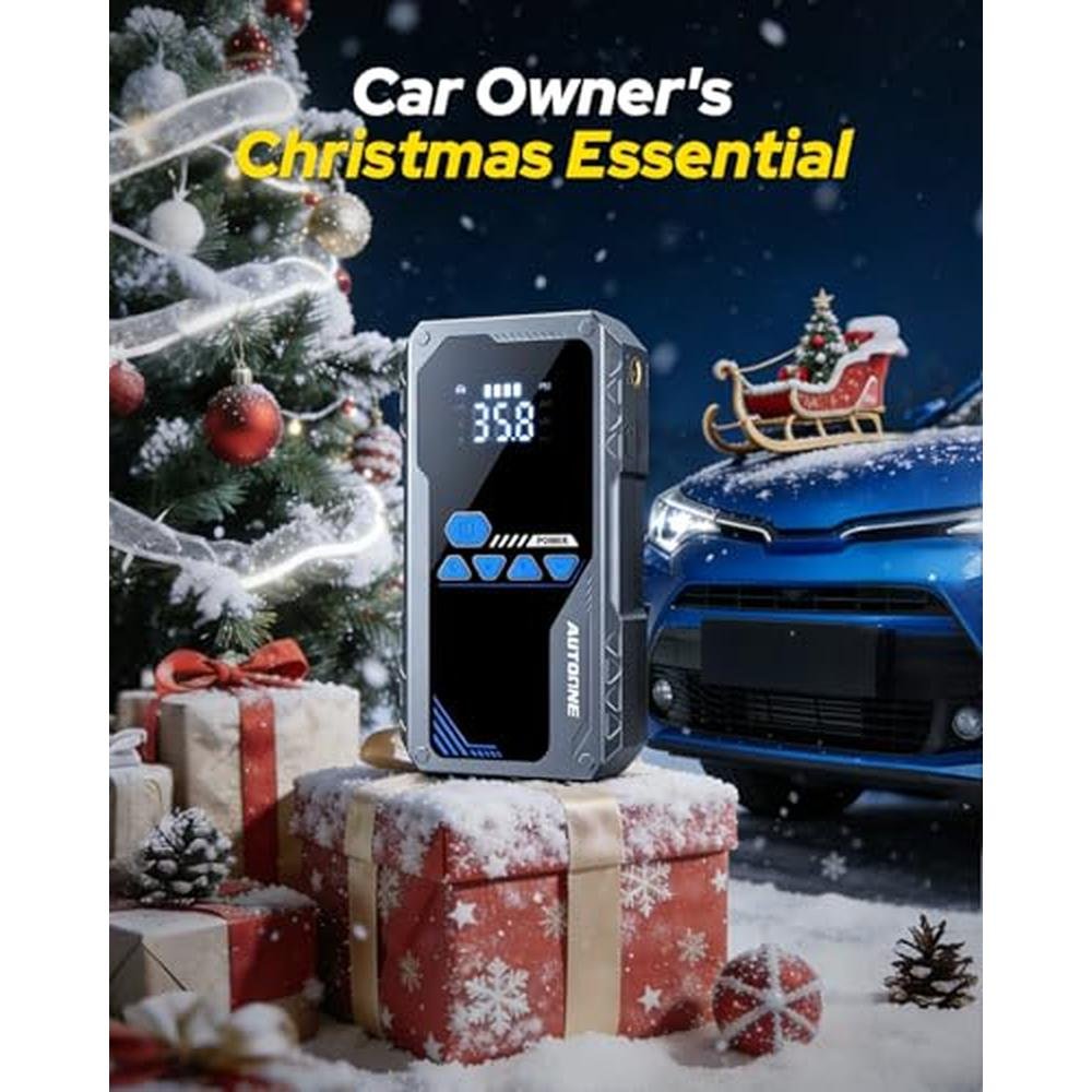 AUTOONE 6000A Jump Starter with Air Compressor (All Gas/10L Diesel), 1 ...