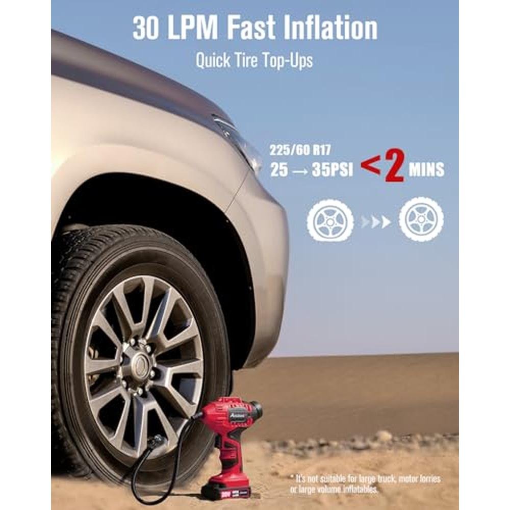 Tire Air | AVID POWER 20V Cordless Tire Inflator Portable Air ...