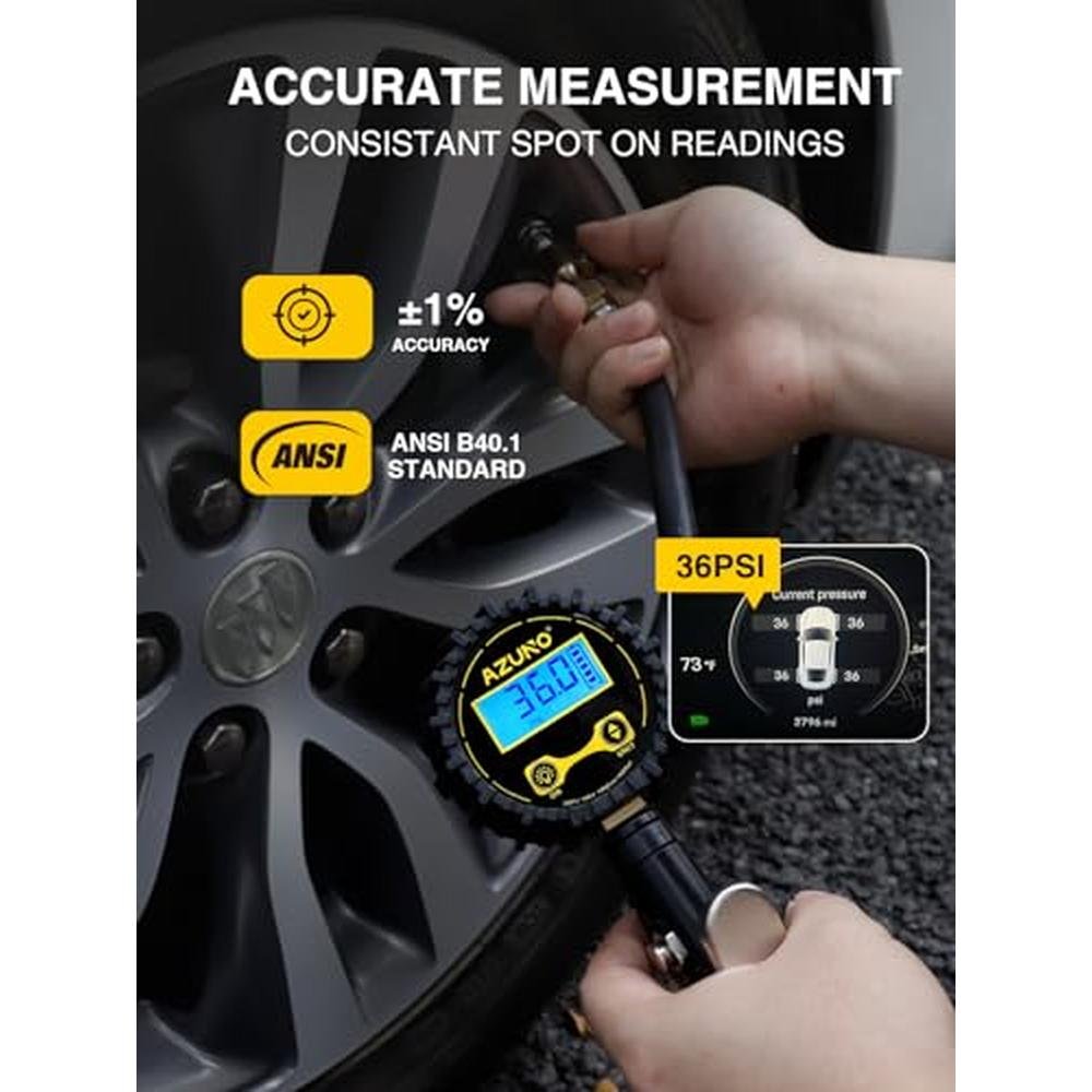 Air Azuno | AZUNO Digital Tire Inflator with Pressure Gauge 200 PSI ...