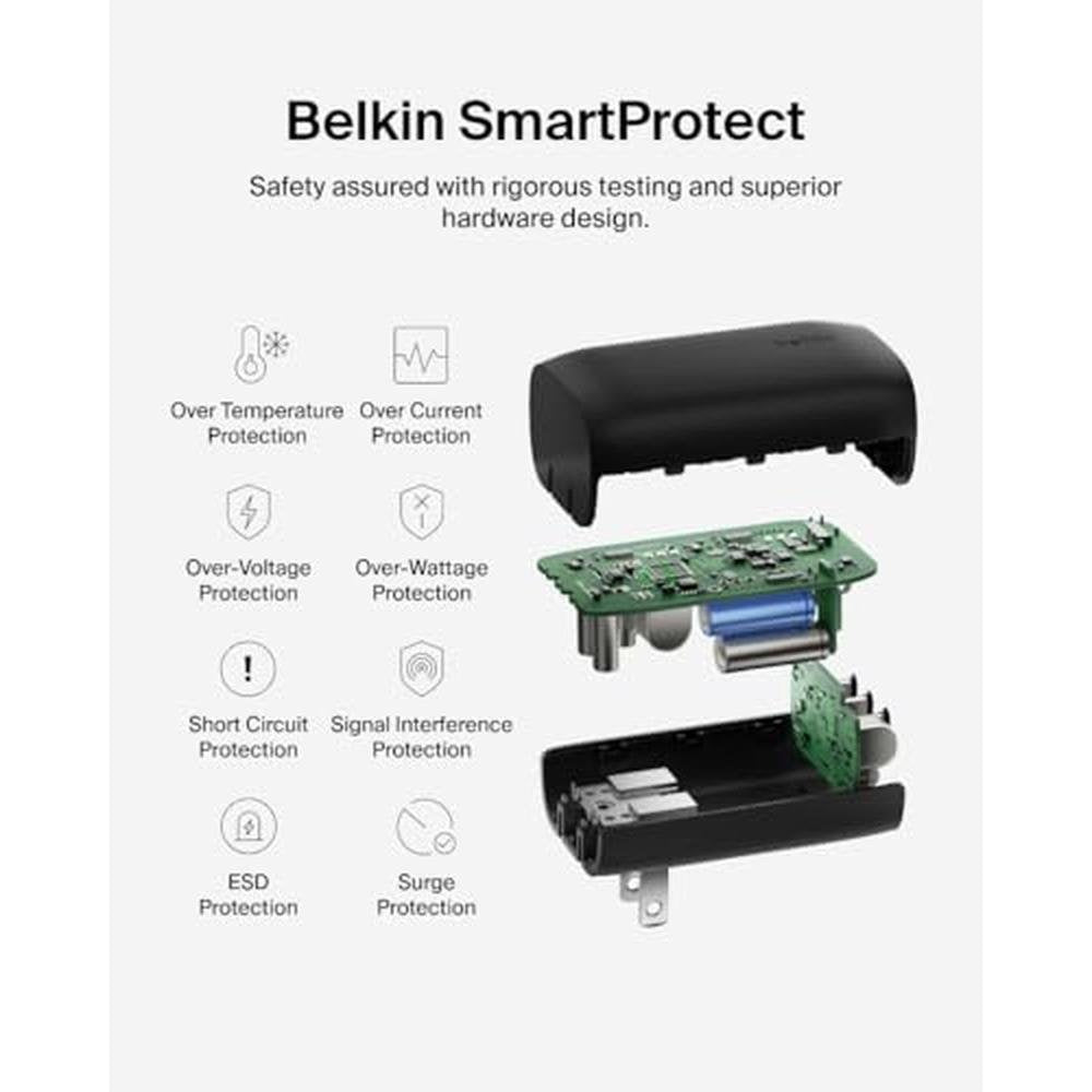 Belkin 3-Port USB C Charger Block w/PPS 67W, USB-C PD 3.1 Super Fast C ...