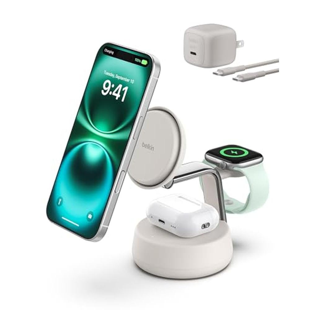 Belkin MagSafe Charger Compatible, 3-in-1 Charging Station, Qi2.2 25W ...