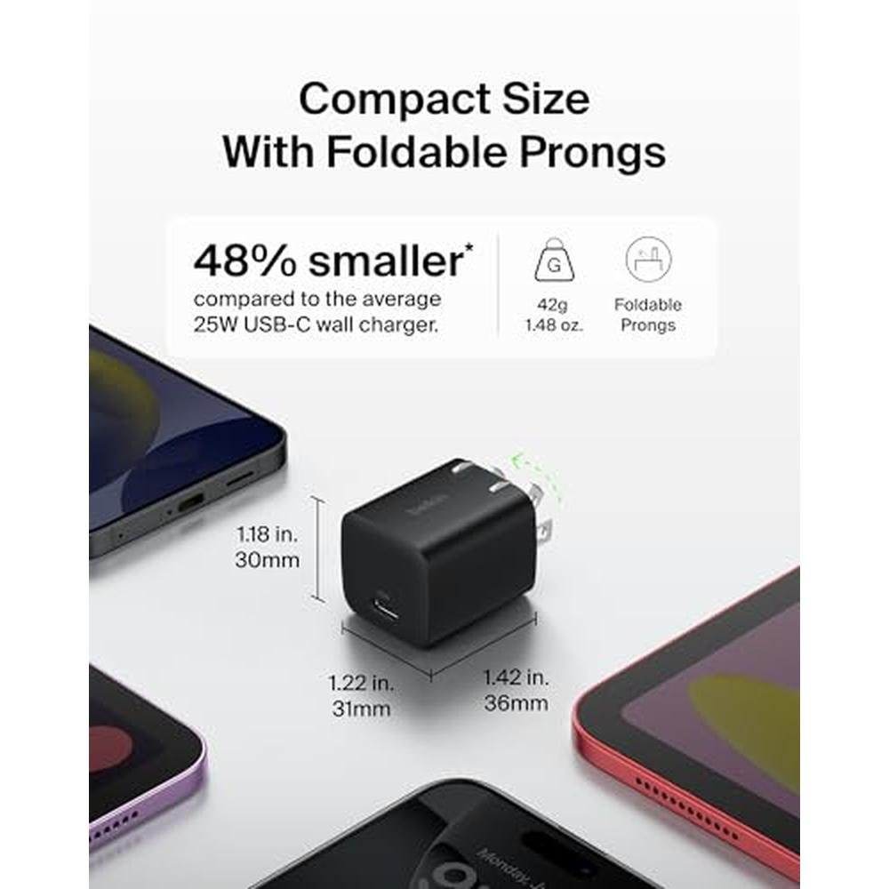 Belkin USB C Charger Block 25W (2 Pack) PD3.0 PPS Super Fast Charging ...