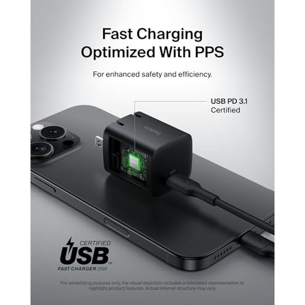 Belkin USB C Charger Block 25W (2 Pack) PD3.0 PPS Super Fast Charging ...