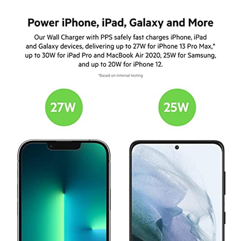 Belkin USB C Charger Block 30W, Fast Charging - iPhone 17, Air, Pro, P ...