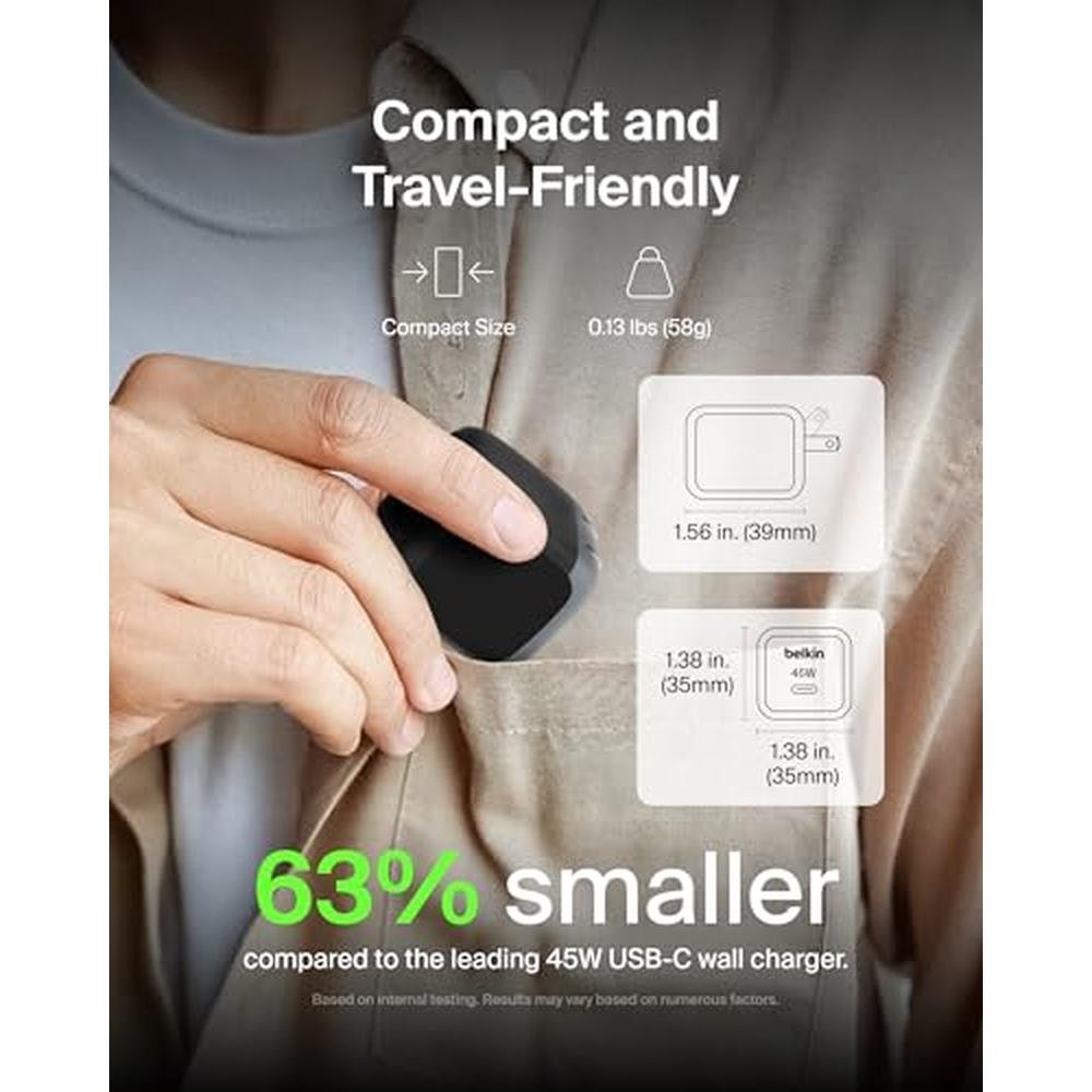 Belkin USB C Charger Block 45W (2 Pack) - USB C Cable Included - PD3.1 ...