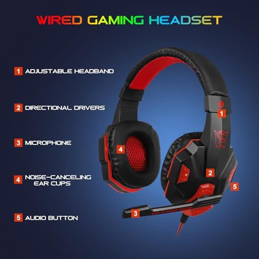 BlueFinger RGB Gaming Keyboard and Backlit Mouse and Headset Combo, US ...