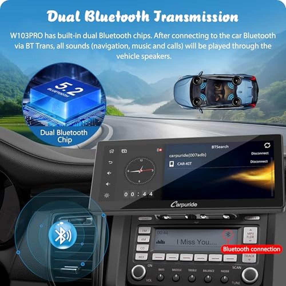 Carpuride W103 Pro | Premium Wireless Car Stereo with 10.3-inch 1080p ...