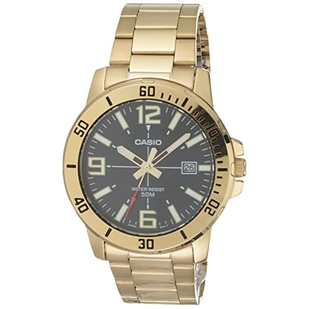Casio Classic Gold-Tone Stainless Steel Band Date Indicator Watch (Mod ...