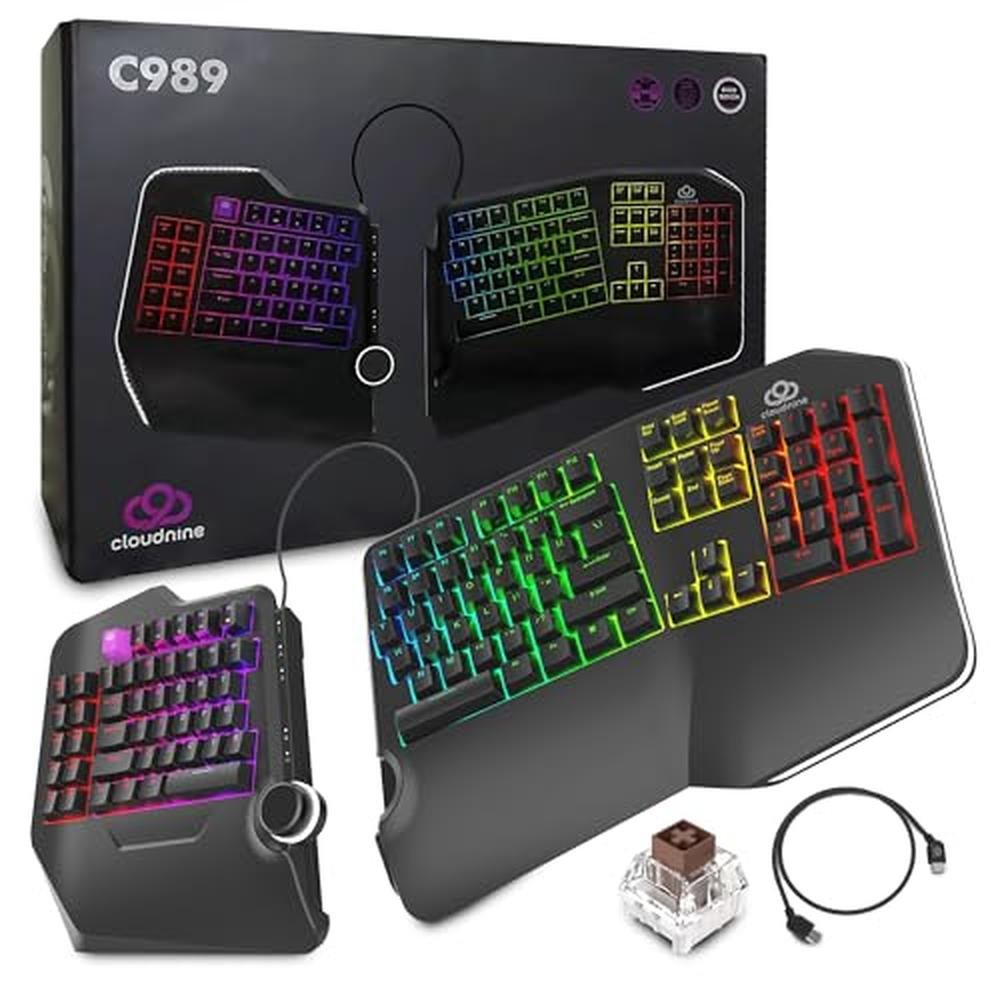 Cloud Nine | C989M Ergonomic Mechanical Keyboard | Premium Kailh ...