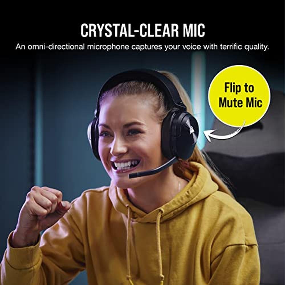 Corsair HS55 Wireless Multiplatform Lightweight Gaming Headset with Bl ...