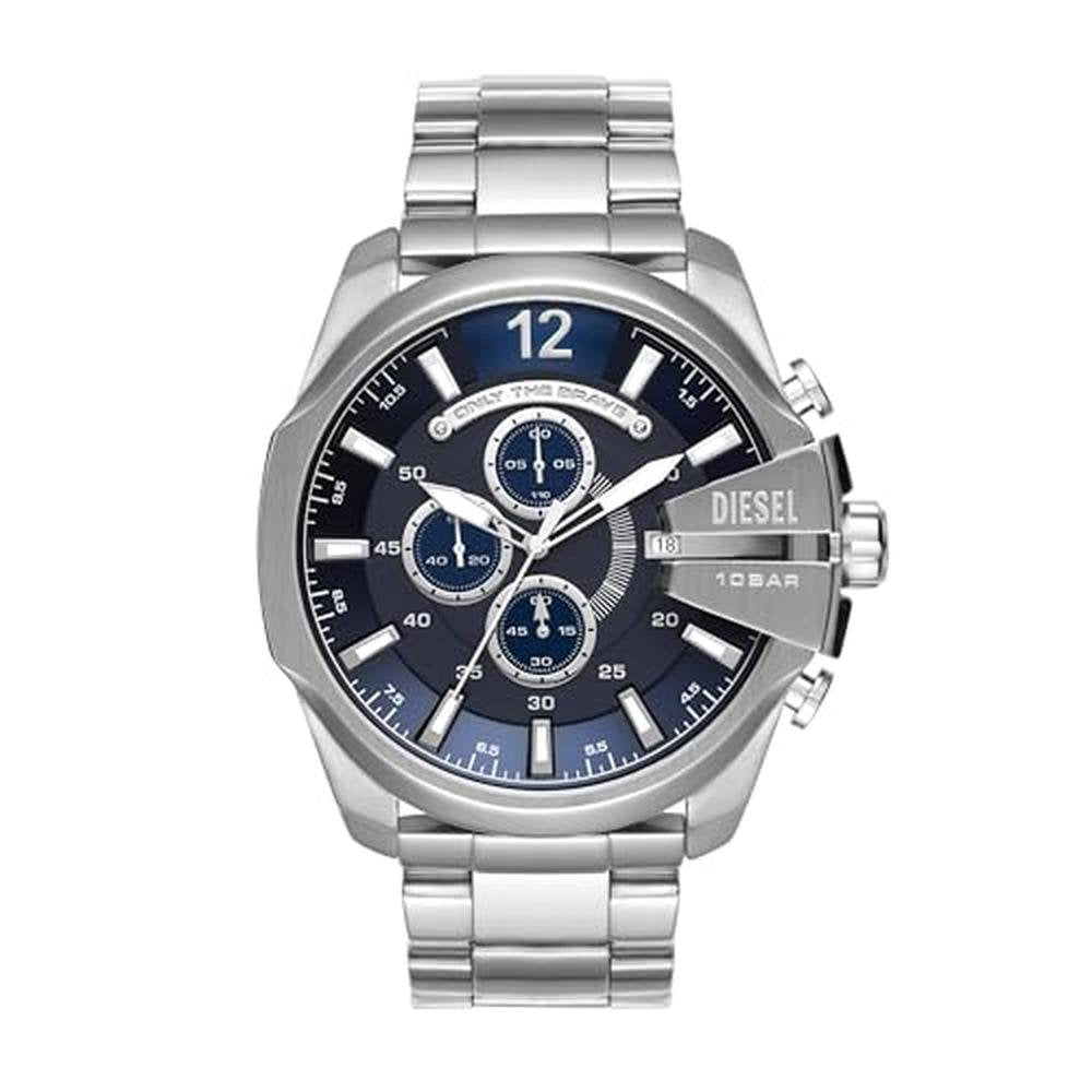 Diesel Mega Chief Stainless Steel Chronograph Men's Watch, Color: Silv ...