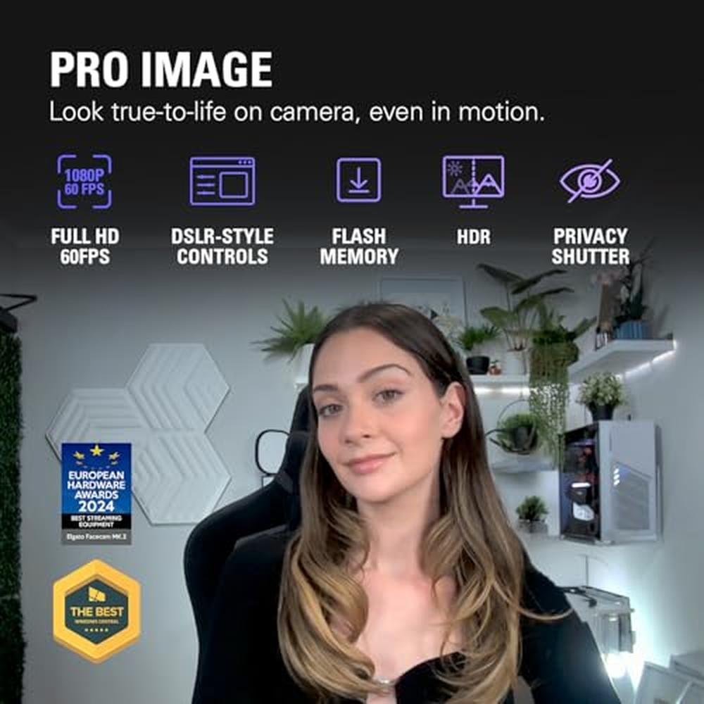 Elgato Facecam MK.2 Premium Full HD Webcam for Streaming, Gaming, Vide ...