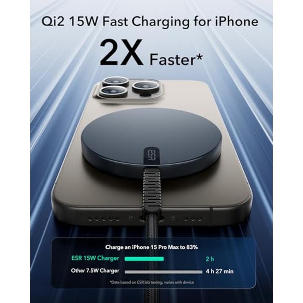ESR for Magsafe Charger, 2 Pack 15W Wireless Charger, Magsafe Charger ...
