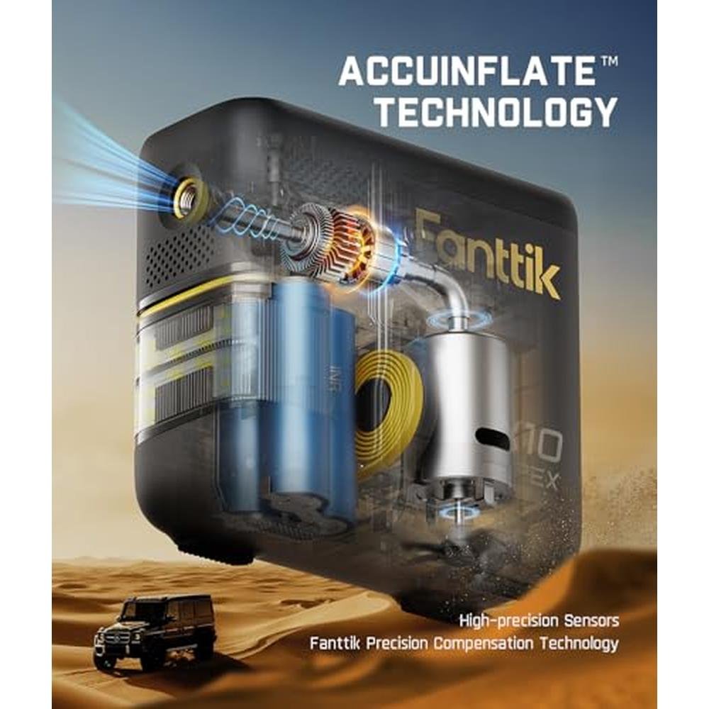 Tire Inflator | Fanttik X10 APEX Portable Air Compressor 35s Fast ...