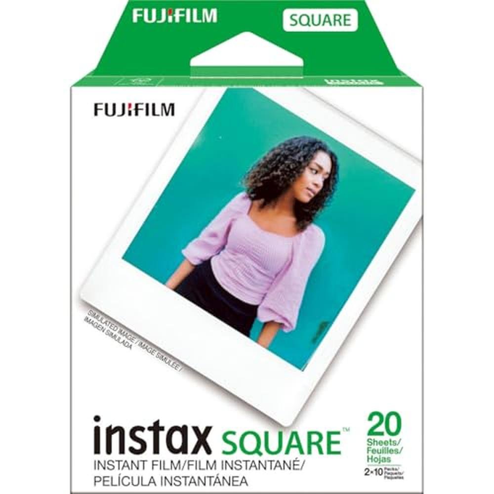 Fujifilm Instax Square Instant Color Film | 2 Pack, 20 Exposures, White ...