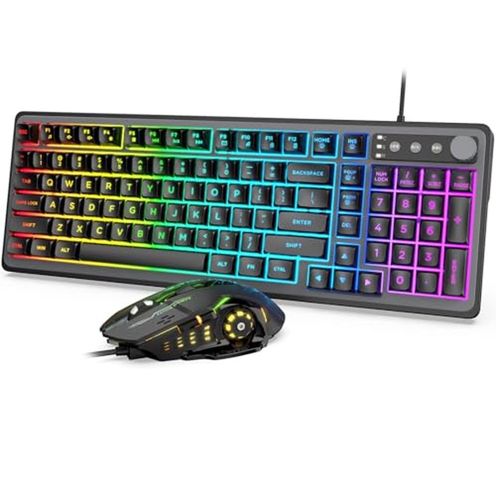 Gaming Keyboard | Trueque RGB Backlit Keyboard and Mouse Combo | 14 ...