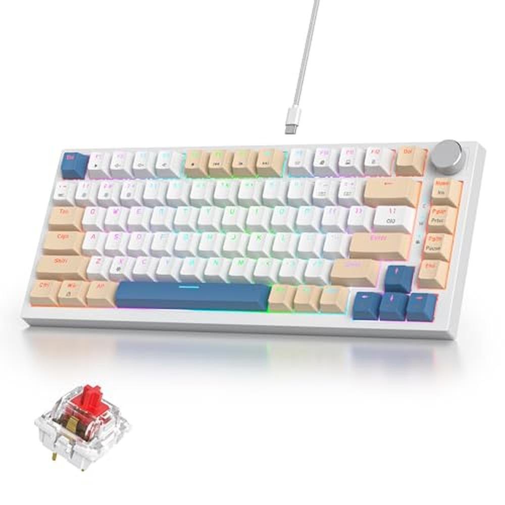 Keyboard Creamy | iRoboosta 75 Mechanical Creamy Keyboard with Volume ...