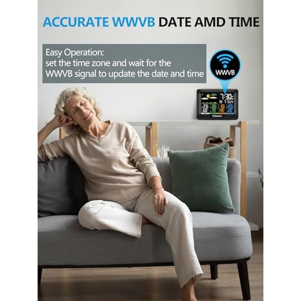 Kalawen Home Wireless Weather Station Multiple Sensors with Atomic Clo ...