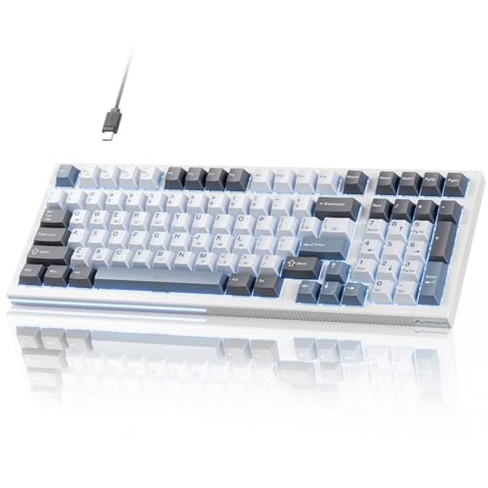 KEMOVE K98SE Mechanical Gaming Keyboard, 98 Keys LED Backlit Programma ...