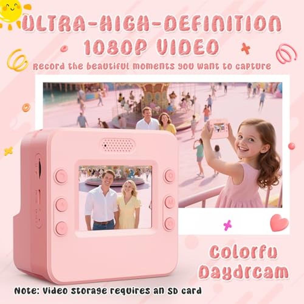 Kids Camera Instant Print Toys for Teenage Girls:1080P HD Digital Vide ...