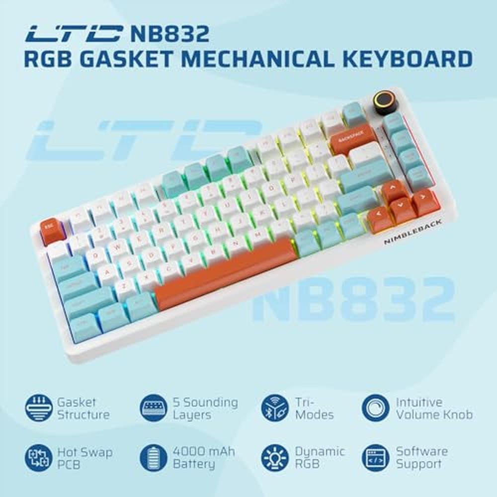 Keyboard LTC | Nimbleback NB832 Wireless 75% Gasket Mechanical Keyboard ...