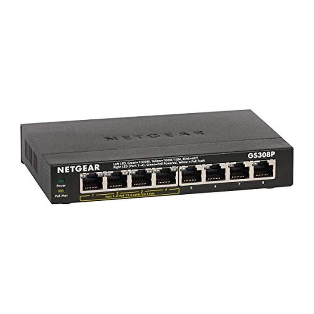 Netgear GS308P | 8-Port Gigabit Ethernet Unmanaged Switch with 4x PoE ...