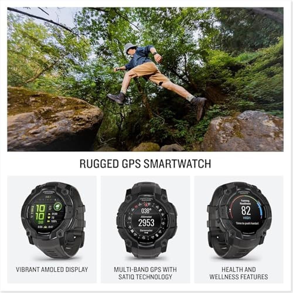 PlayBetter Garmin Instinct 3 50mm (Black/Charcoal) AMOLED Rugged Outdo ...