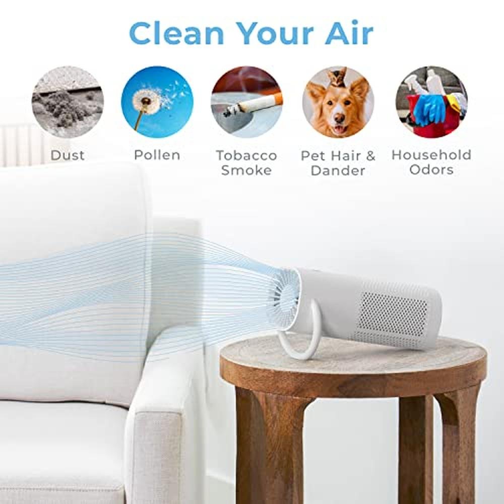 Pure Enrichment PureZone Mini Portable Air Purifier - Cordless True HE ...